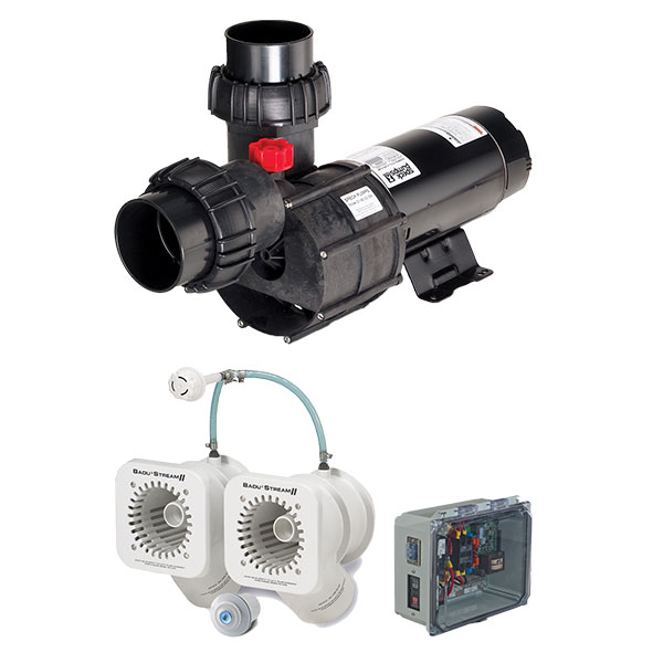 Badu stream II paquete D con 3 boquillas y 2 bombas con motor E-plus de ...